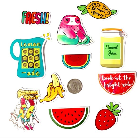 Accessories | Vsco Stickers Fruity Lemon Watermelon Sloth Banana Juice ...
